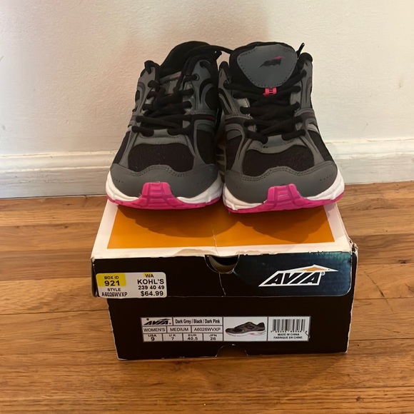 Avia | Shoes | Nwt Avia Dark Grey Black Dark Pink Sneakers Size 9 ...